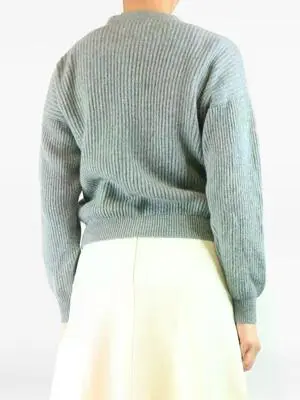BRORA Cashmere Ribbed Knit V-neck Cardigan