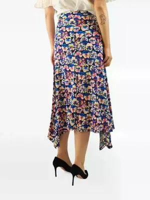 Rabanne Floral Print Midi Skirt