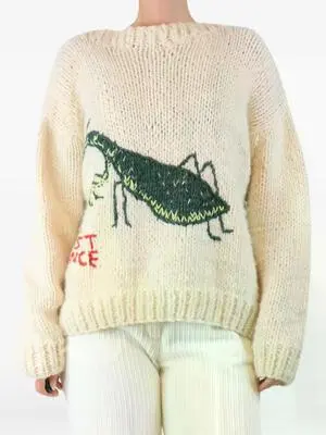 THE FARRA Hand-knit Sweater With Intarsia Detail