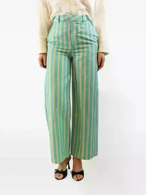 SISTER JANE Striped High-waisted Trousers