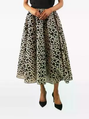 BITTE KAI RAND Floral Print Mesh Midi Skirt
