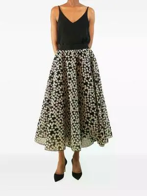 BITTE KAI RAND Floral Print Mesh Midi Skirt