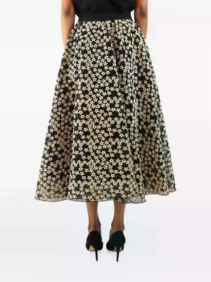 BITTE KAI RAND Floral Print Mesh Midi Skirt
