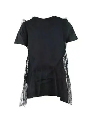 Red Valentino Polka-dot Lace Peplum Top