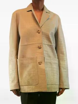 TOTEME Oversized Croc-embossed Leather Jacket
