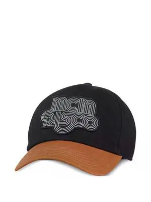 Mcm Disco Logo-embroidered Cap - Black