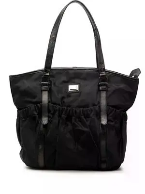 Burberry Tonal Check Nylon Tote Bag