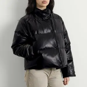 NOTHING WRITTEN Lambskin Leather Puffer