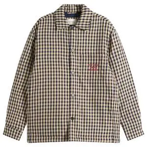 Drole De Monsieur Check Overshirt With Slogan