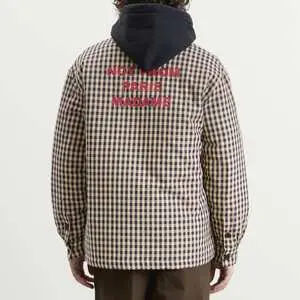 Drole De Monsieur Check Overshirt With Slogan