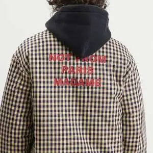 Drole De Monsieur Check Overshirt With Slogan