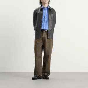 Drole De Monsieur D Ornament Leather Shirt