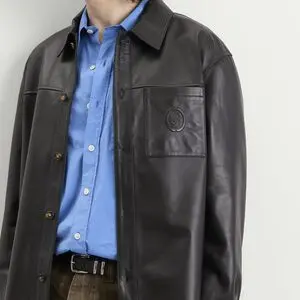 Drole De Monsieur D Ornament Leather Shirt