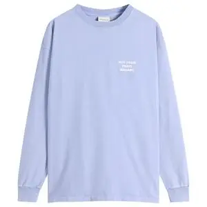 Drole De Monsieur Washed Long Sleeve Slogan T-shirt