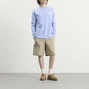 Drole De Monsieur Washed Long Sleeve Slogan T-shirt