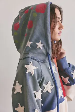 TRICIA FIX Stars And Stripes Hoodie - Red Pattern
