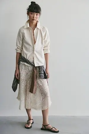We The Free Benny Slim Oxford Button-down Shirt - Ivory Combo