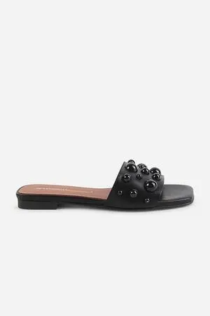 Intentionally Blank Cocktail Beaded Slides - Black