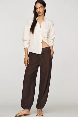 Anthropologie 100% Cotton Lace Buttondown Blouse - Ivory