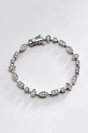 Anthropologie Cubic Zirconia Tennis Bracelet - Silver