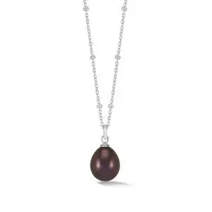 DOWER & HALL Adjustable Timeless Oval Peacock Freshwater Pearl Pendant