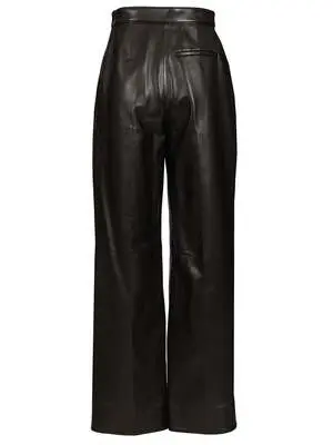 Bottega Veneta Wide-leg Shiny Lambskin Trousers
