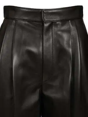 Bottega Veneta Wide-leg Shiny Lambskin Trousers