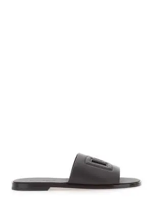 Dolce & Gabbana Leather Slides - Brown