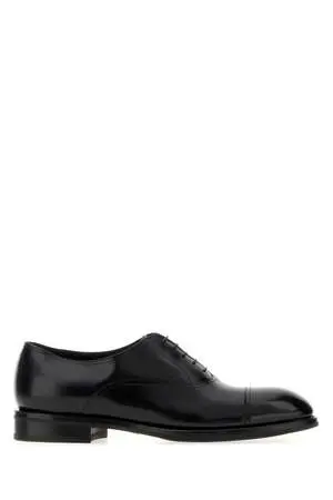 Santoni Leather Laafe Lace-up Shoes - Black