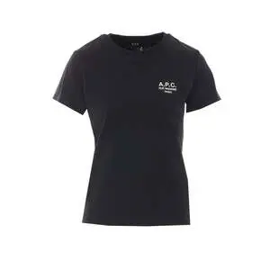 A.p.c. A.P.C. Black Cotton T-Shirt With Embroidered Logo Black