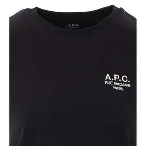 A.p.c. Cotton T-shirt With Embroidered Logo - Black