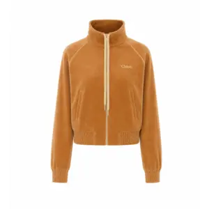 Chloé CHLOE Velvet Logo Track Jacket Cream