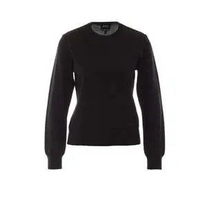 A.p.c. Philomena Crew Neck Long Sleeve Sweater - Black