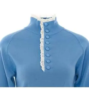 Chloé Lace And Wool Knit Sweater - Blue