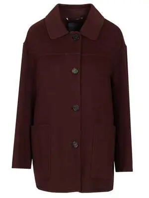 Max Mara Short Double-drap Pure Wool Coat - Multicolor