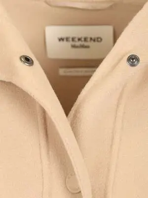 Max Mara Double Wool Hooded Jacket With Dropped Shoulders - Cream