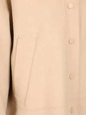 Max Mara Double Wool Hooded Jacket With Dropped Shoulders - Cream
