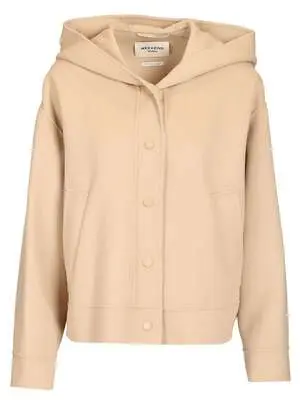 Max Mara Double Wool Hooded Jacket With Dropped Shoulders - Cream
