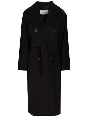 Max Mara Madame Double-breasted Wool And Cashmere Blend Coat - Black