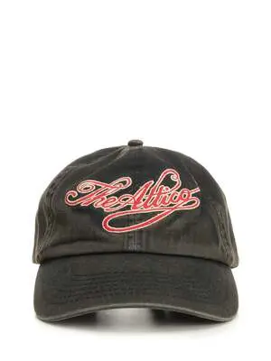 Attico Embroidered Cotton Baseball Cap - Black