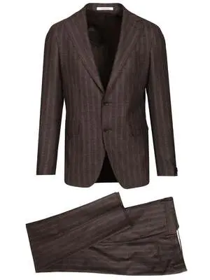 Tagliatore Single-breasted Suit In Super 110s Wool - Brown