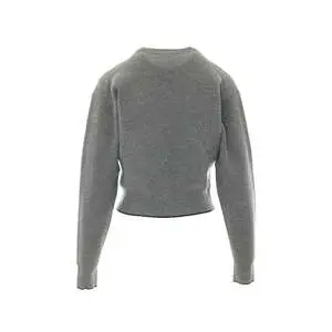 Chloé Logo Heart Crew Neck Sweater - Gray