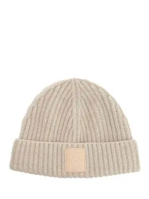 Loewe Cashmere Ribbed Hat - Cream