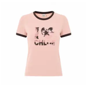 Chloé Logo Tropical Print T-shirt - Pink