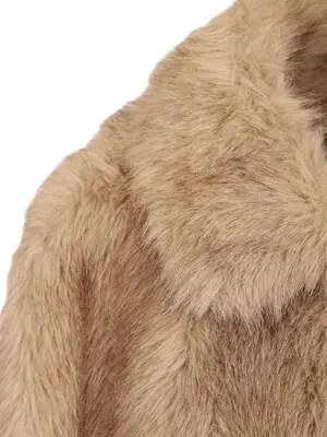 Max Mara Short Fur Coat With Shirt Collar - Cream