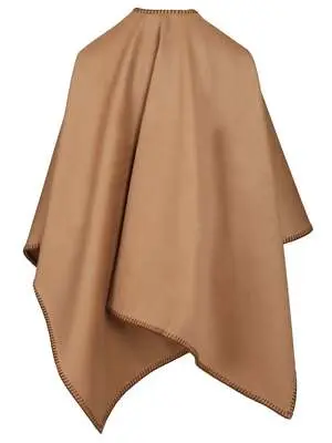 Max Mara Double-drap Pure Wool Cape With Leather Belt - Cream