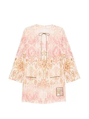 Zimmermann Zimmermann Aster Short Linen Dress Multicolor