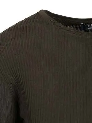 Max Mara Long-sleeved Ribbed Wool Sweater With Decorative Cuff Buttons