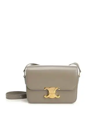 Celine Triomphe Teen Shiny Calfskin Bag - Gray