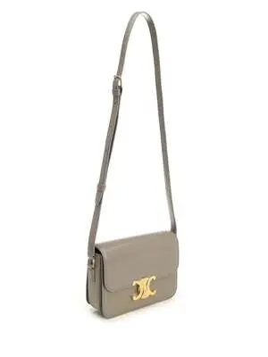 Celine Triomphe Teen Shiny Calfskin Bag - Gray